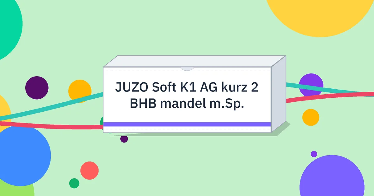 Symbolbild: Packung mit der Aufschrift JUZO Soft K1 AG kurz 2 BHB mandel m.Sp. (PZN 14822355) – Verfügbarkeit und Bezug in Apotheken in Frankfurt am Main