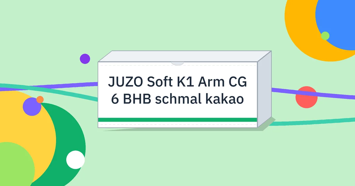 Symbolbild: Packung mit der Aufschrift JUZO Soft K1 Arm CG 6 BHB schmal kakao (PZN 15508052) – Verfügbarkeit und Bezug in Apotheken in Frankfurt am Main