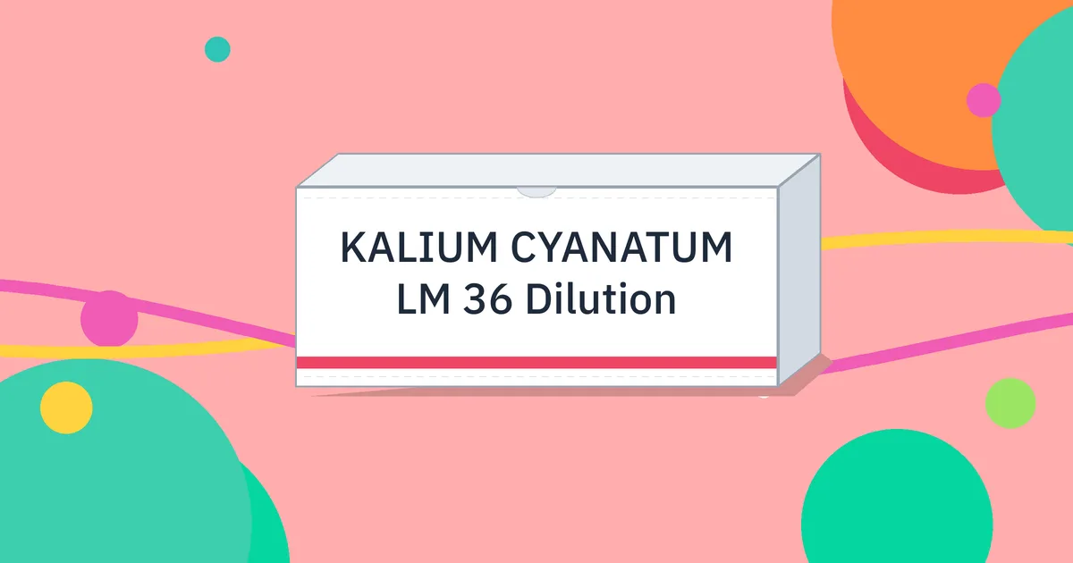 Symbolbild: Packung mit der Aufschrift KALIUM CYANATUM LM 36 Dilution (PZN 12920817) – Verfügbarkeit und Bezug in Apotheken in Frankfurt am Main