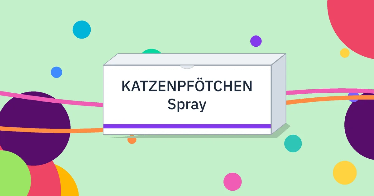 Symbolbild: Packung mit der Aufschrift KATZENPFÖTCHEN Spray (PZN 14249619) – Verfügbarkeit und Bezug in Apotheken in Frankfurt am Main