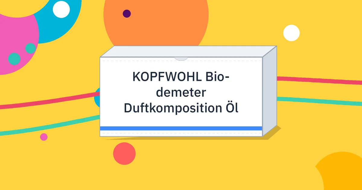 Symbolbild: Packung mit der Aufschrift KOPFWOHL Bio-demeter Duftkomposition Öl (PZN 18756572) – Verfügbarkeit und Bezug in Apotheken in Frankfurt am Main
