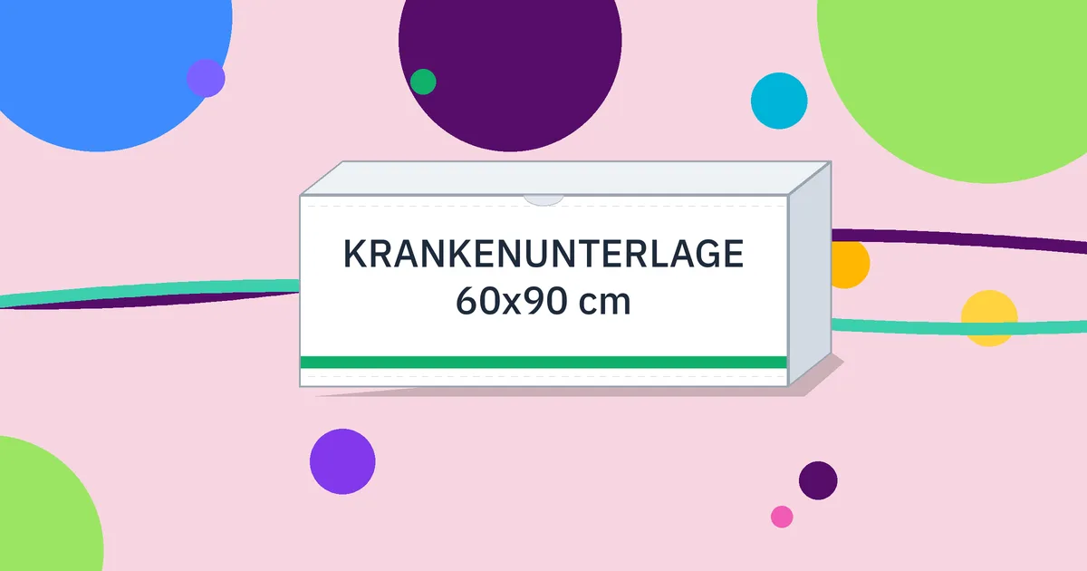 Symbolbild: Packung mit der Aufschrift KRANKENUNTERLAGE 60x90 cm (PZN 01722451) – Verfügbarkeit und Bezug in Apotheken in Frankfurt am Main