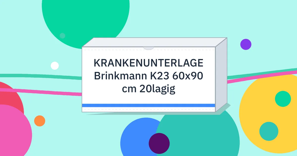 Symbolbild: Packung mit der Aufschrift KRANKENUNTERLAGE Brinkmann K23 60x90 cm 20lagig (PZN 03750492) – Verfügbarkeit und Bezug in Apotheken in Frankfurt am Main