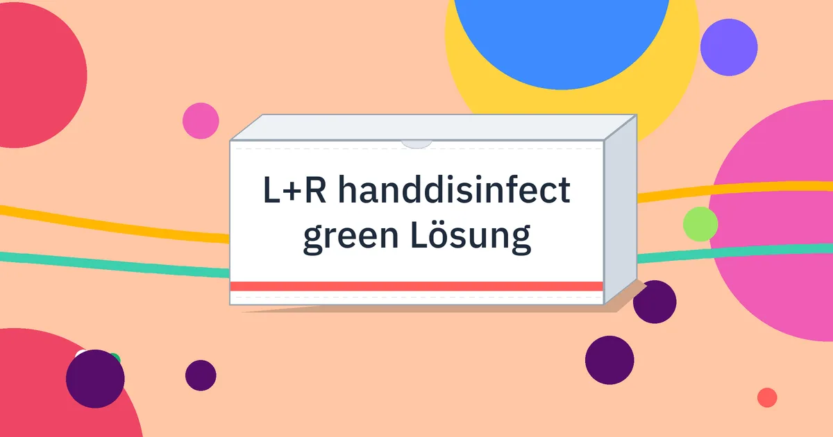 Symbolbild: Packung mit der Aufschrift L+R handdisinfect green Lösung (PZN 12370570) – Verfügbarkeit und Bezug in Apotheken in Frankfurt am Main