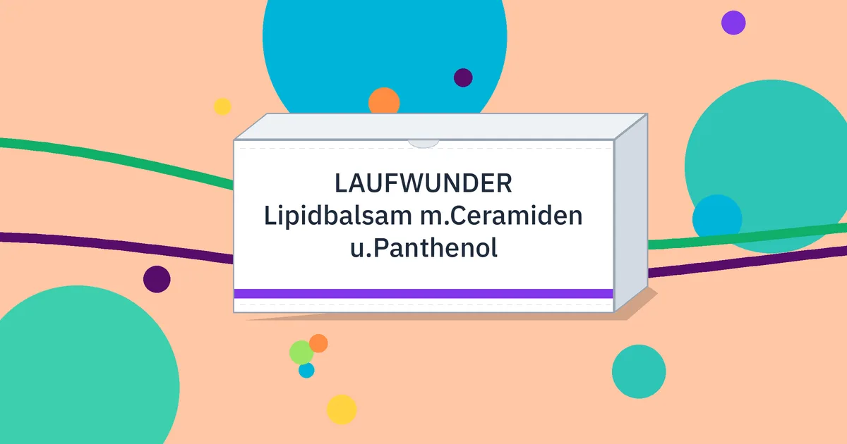 Symbolbild: Packung mit der Aufschrift LAUFWUNDER Lipidbalsam m.Ceramiden u.Panthenol (PZN 07749592) – Verfügbarkeit und Bezug in Apotheken in Frankfurt am Main