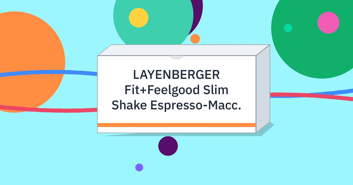 Symbolbild: Packung mit der Aufschrift LAYENBERGER Fit+Feelgood Slim Shake Espresso-Macc. (PZN 18117808) – Verfügbarkeit und Bezug in Apotheken in Frankfurt am Main
