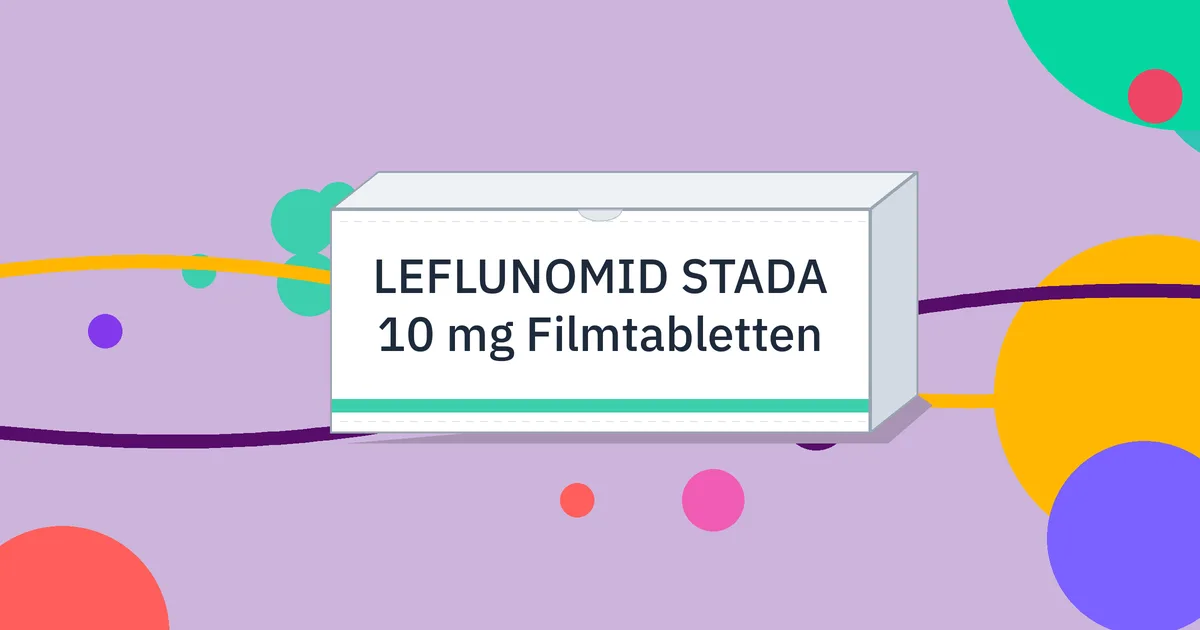 Symbolbild: Packung mit der Aufschrift LEFLUNOMID STADA 10 mg Filmtabletten (PZN 20032798) – Verfügbarkeit und Bezug in Apotheken in Frankfurt am Main