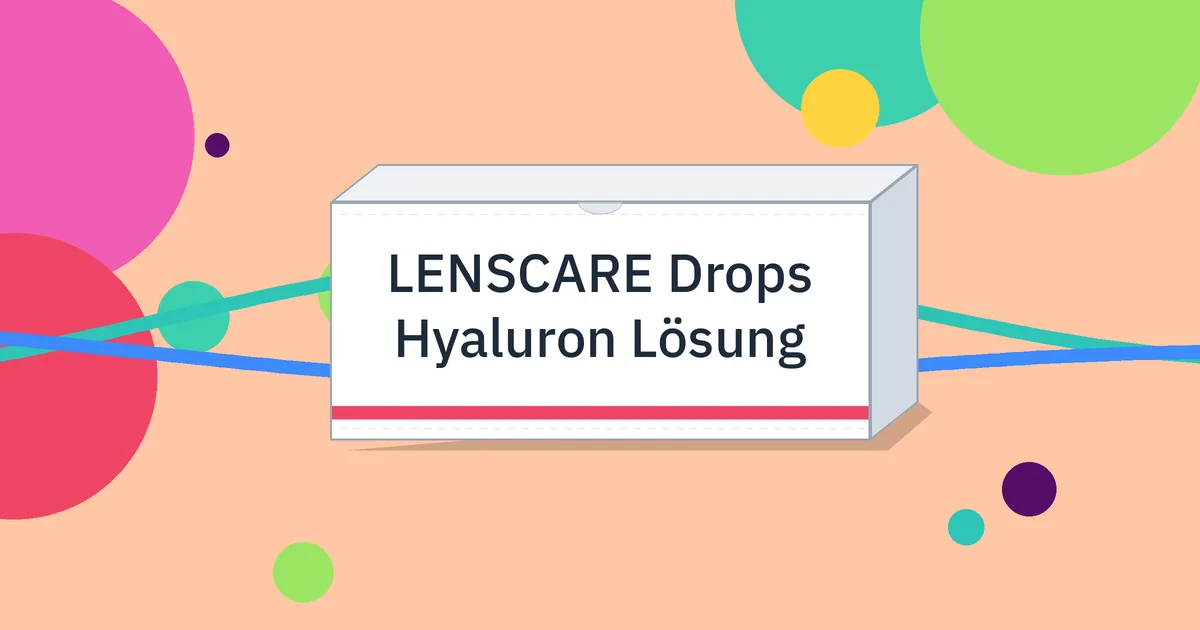 Symbolbild: Packung mit der Aufschrift LENSCARE Drops Hyaluron Lösung (PZN 12350886) – Verfügbarkeit und Bezug in Apotheken in Frankfurt am Main