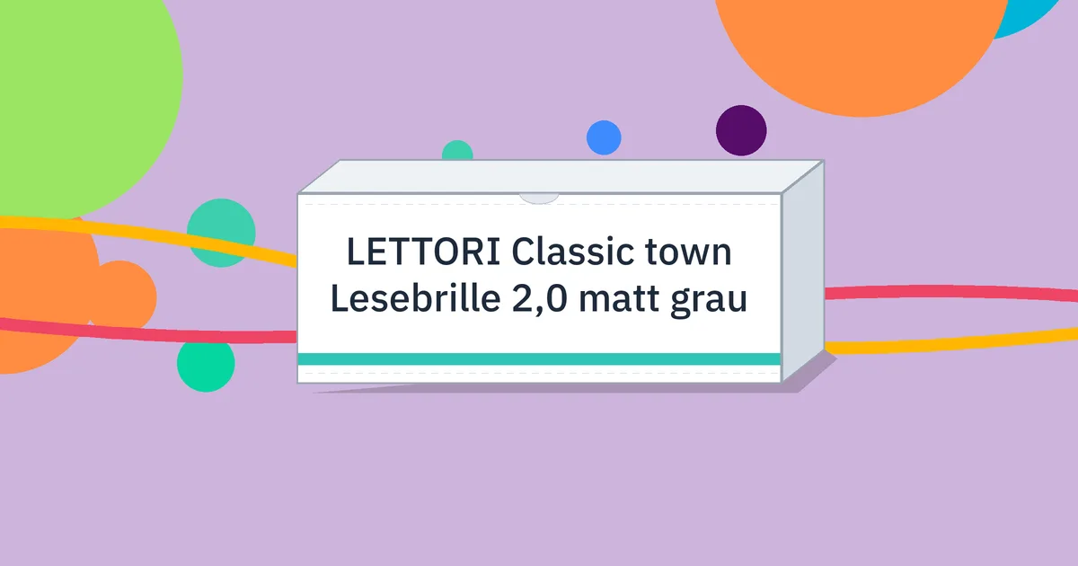 Symbolbild: Packung mit der Aufschrift LETTORI Classic town Lesebrille 2,0 matt grau (PZN 11057457) – Verfügbarkeit und Bezug in Apotheken in Frankfurt am Main