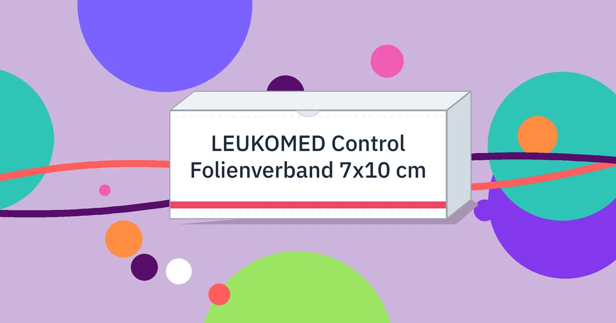 Symbolbild: Packung mit der Aufschrift LEUKOMED Control Folienverband 7x10 cm (PZN 13413525) – Verfügbarkeit und Bezug in Apotheken in Frankfurt am Main