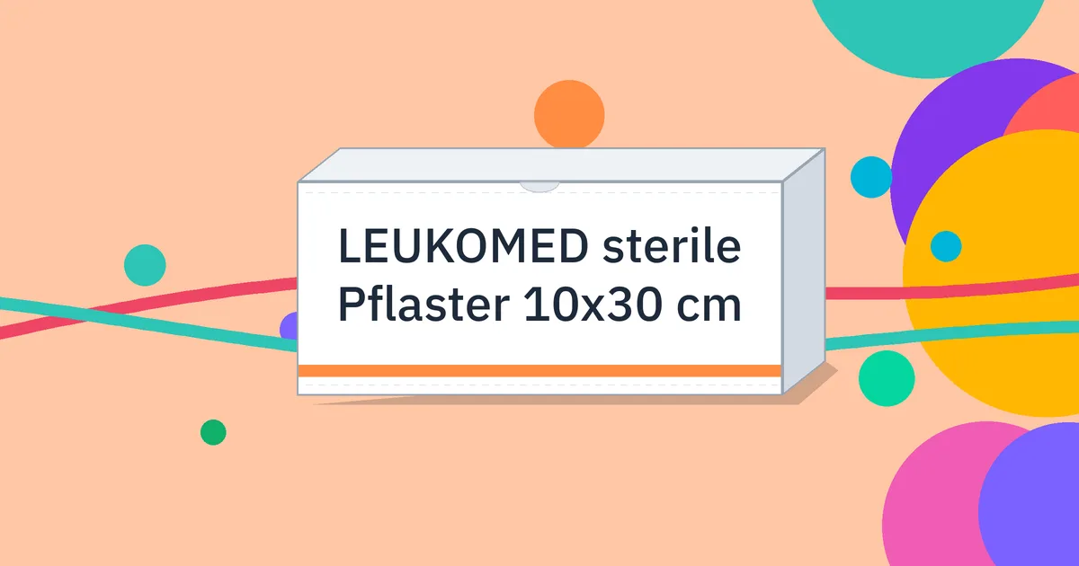 Symbolbild: Packung mit der Aufschrift LEUKOMED sterile Pflaster 10x30 cm (PZN 15316401) – Verfügbarkeit und Bezug in Apotheken in Frankfurt am Main
