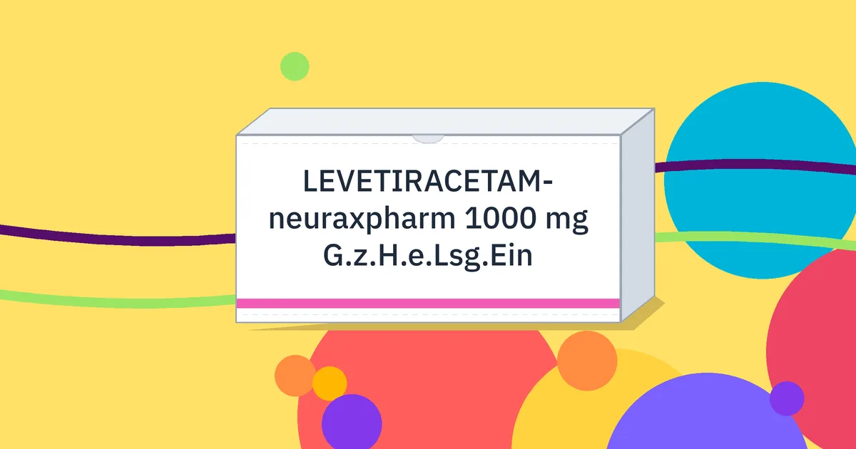 Symbolbild: Packung mit der Aufschrift LEVETIRACETAM-neuraxpharm 1000 mg G.z.H.e.Lsg.Ein (PZN 10251855) – Verfügbarkeit und Bezug in Apotheken in Frankfurt am Main