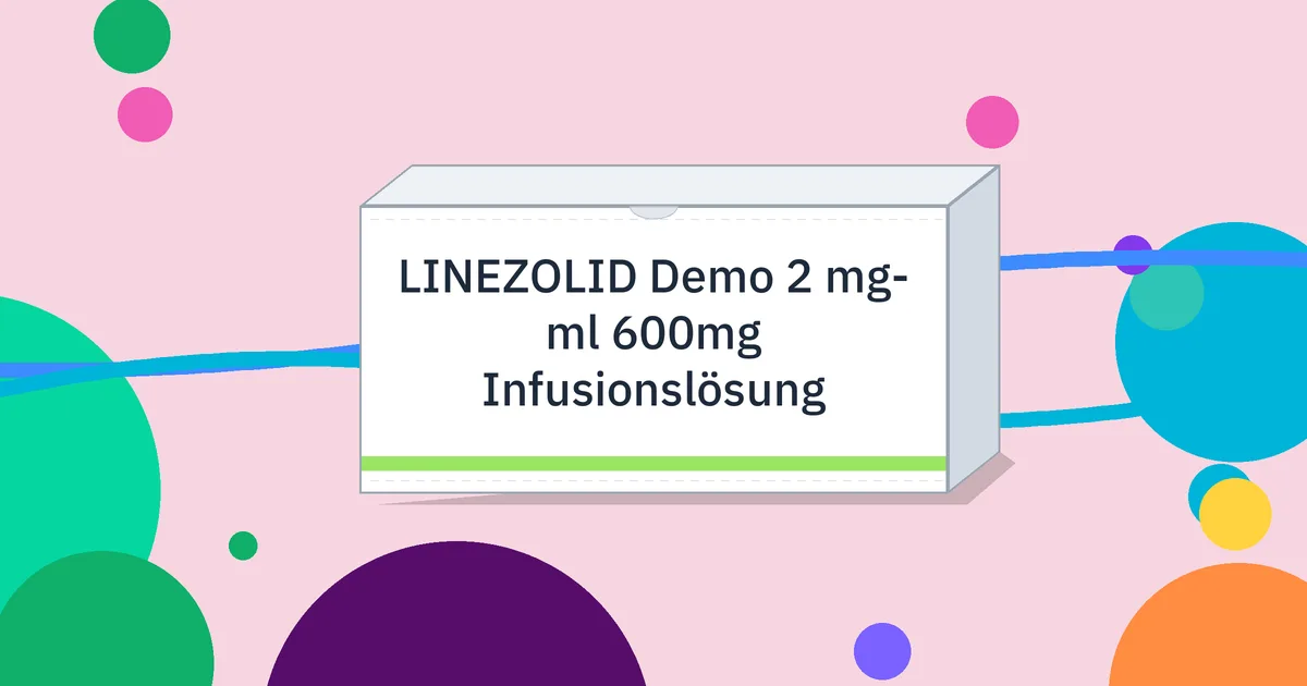 Symbolbild: Packung mit der Aufschrift LINEZOLID Demo 2 mg-ml 600mg Infusionslösung (PZN 13904223) – Verfügbarkeit und Bezug in Apotheken in Frankfurt am Main