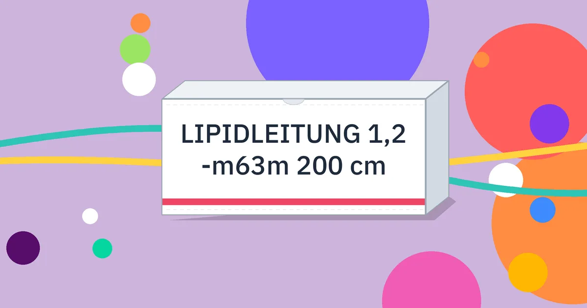 Symbolbild: Packung mit der Aufschrift LIPIDLEITUNG 1,2 -m63m 200 cm (PZN 20341559) – Verfügbarkeit und Bezug in Apotheken in Frankfurt am Main