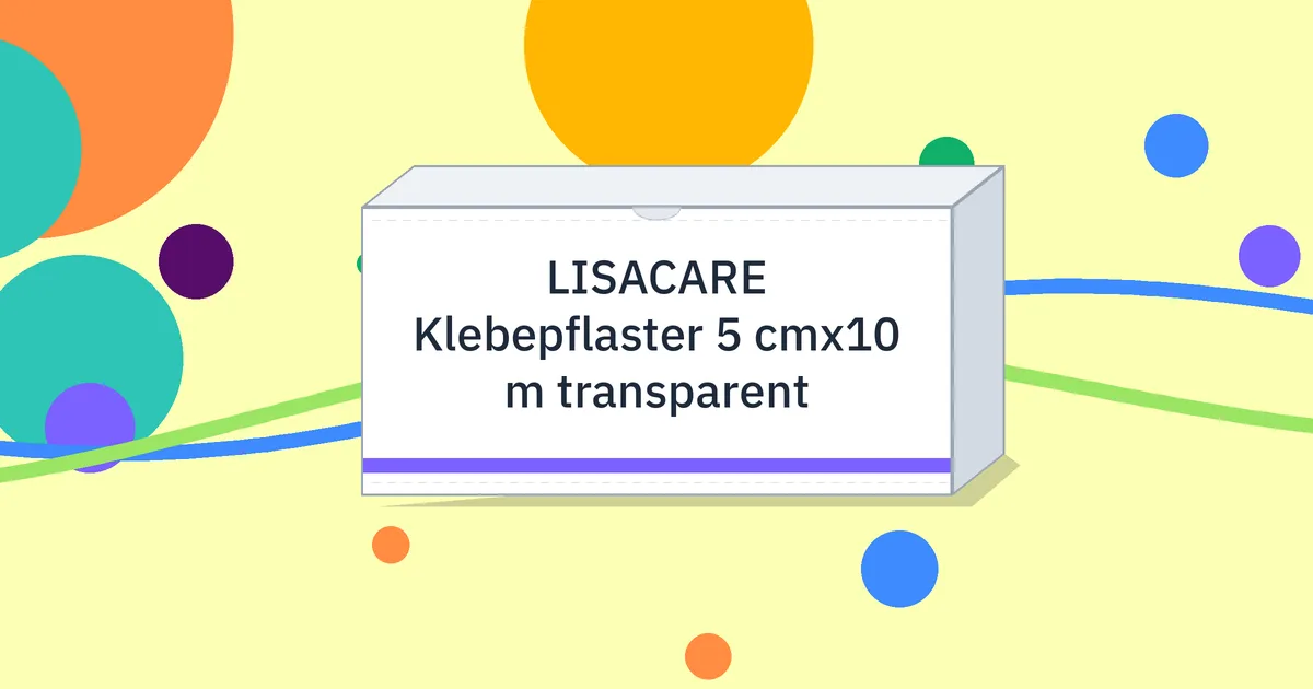 Symbolbild: Packung mit der Aufschrift LISACARE Klebepflaster 5 cmx10 m transparent (PZN 18325180) – Verfügbarkeit und Bezug in Apotheken in Frankfurt am Main