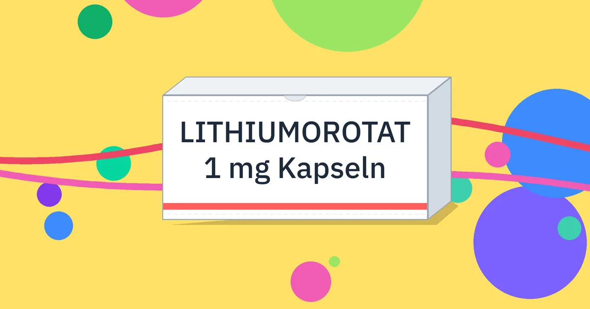 Symbolbild: Packung mit der Aufschrift LITHIUMOROTAT 1 mg Kapseln (PZN 20349414) – Verfügbarkeit und Bezug in Apotheken in Frankfurt am Main