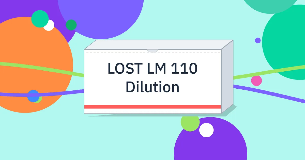 Symbolbild: Packung mit der Aufschrift LOST LM 110 Dilution (PZN 13536481) – Verfügbarkeit und Bezug in Apotheken in Frankfurt am Main