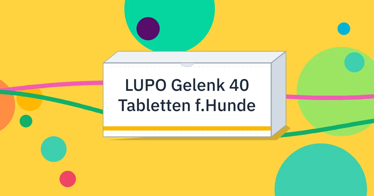 Symbolbild: Packung mit der Aufschrift LUPO Gelenk 40 Tabletten f.Hunde (PZN 19252017) – Verfügbarkeit und Bezug in Apotheken in Frankfurt am Main