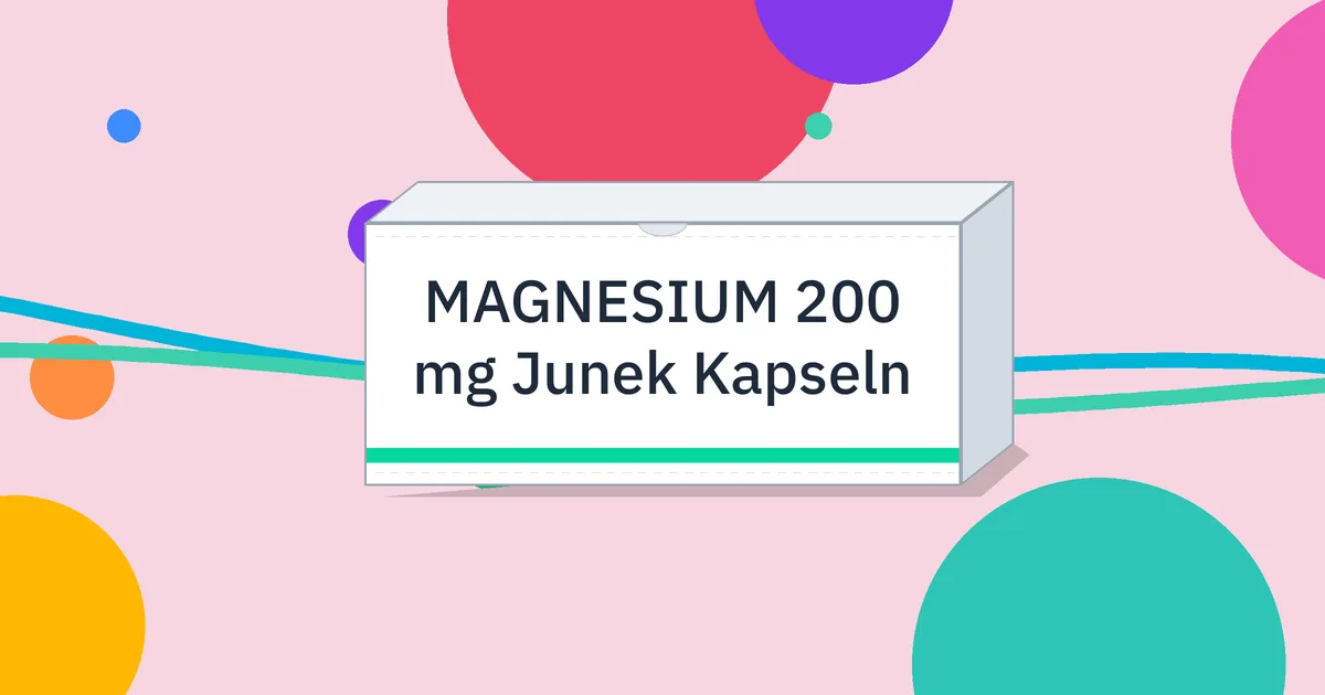 Symbolbild: Packung mit der Aufschrift MAGNESIUM 200 mg Junek Kapseln (PZN 11146830) – Verfügbarkeit und Bezug in Apotheken in Frankfurt am Main