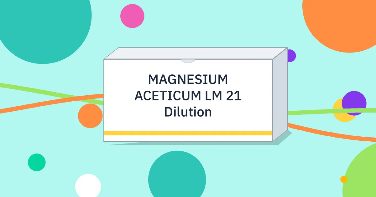 Symbolbild: Packung mit der Aufschrift MAGNESIUM ACETICUM LM 21 Dilution (PZN 12935747) – Verfügbarkeit und Bezug in Apotheken in Frankfurt am Main