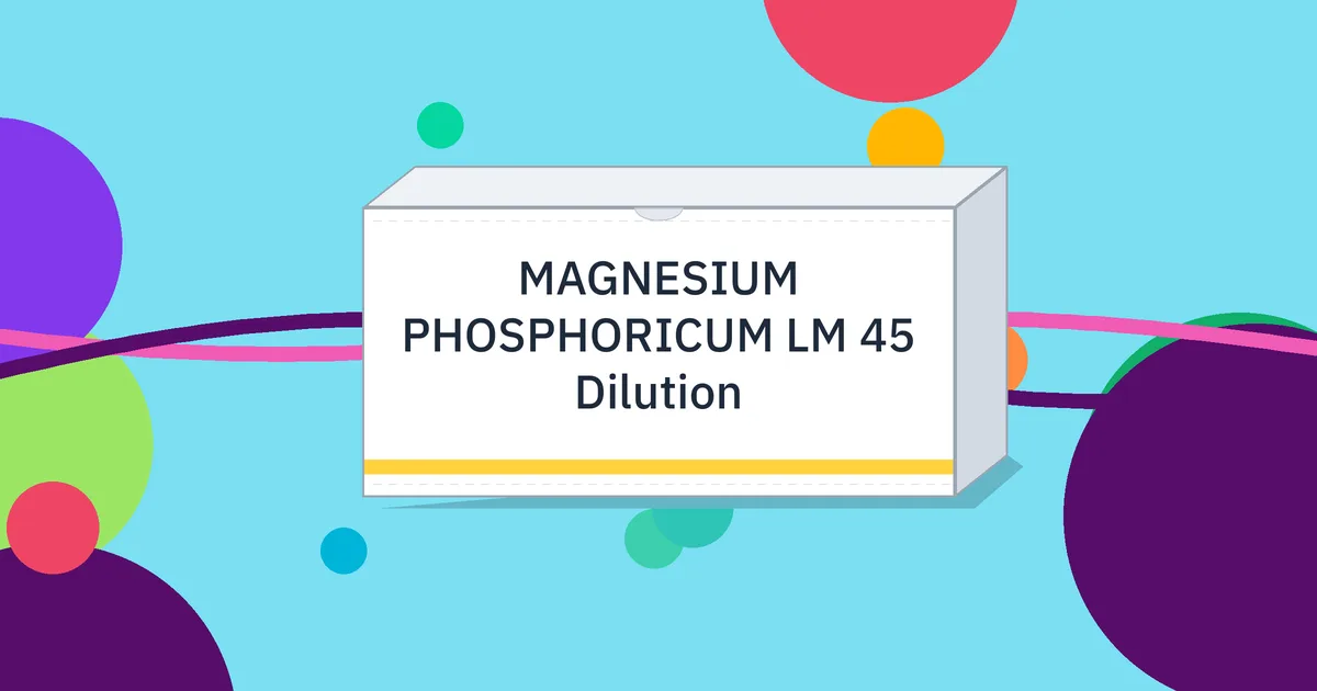 Symbolbild: Packung mit der Aufschrift MAGNESIUM PHOSPHORICUM LM 45 Dilution (PZN 12939432) – Verfügbarkeit und Bezug in Apotheken in Frankfurt am Main