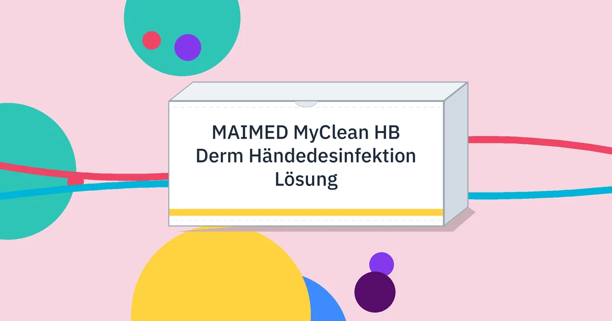 Symbolbild: Packung mit der Aufschrift MAIMED MyClean HB Derm Händedesinfektion Lösung (PZN 19705861) – Verfügbarkeit und Bezug in Apotheken in Frankfurt am Main