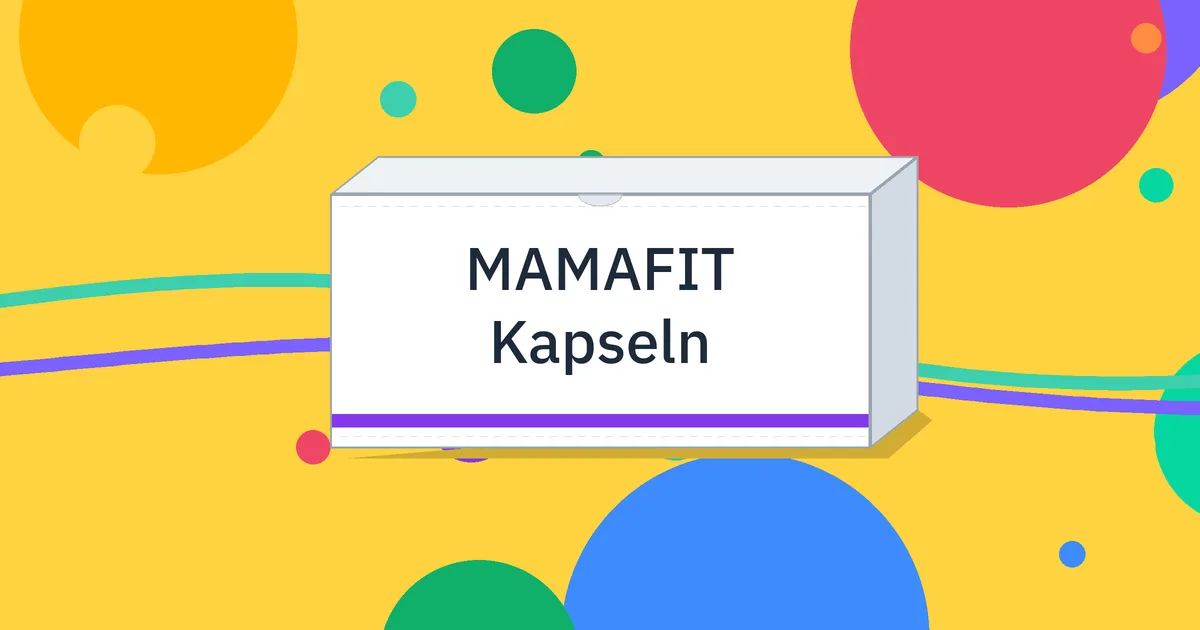 Symbolbild: Packung mit der Aufschrift MAMAFIT Kapseln (PZN 17276203) – Verfügbarkeit und Bezug in Apotheken in Frankfurt am Main