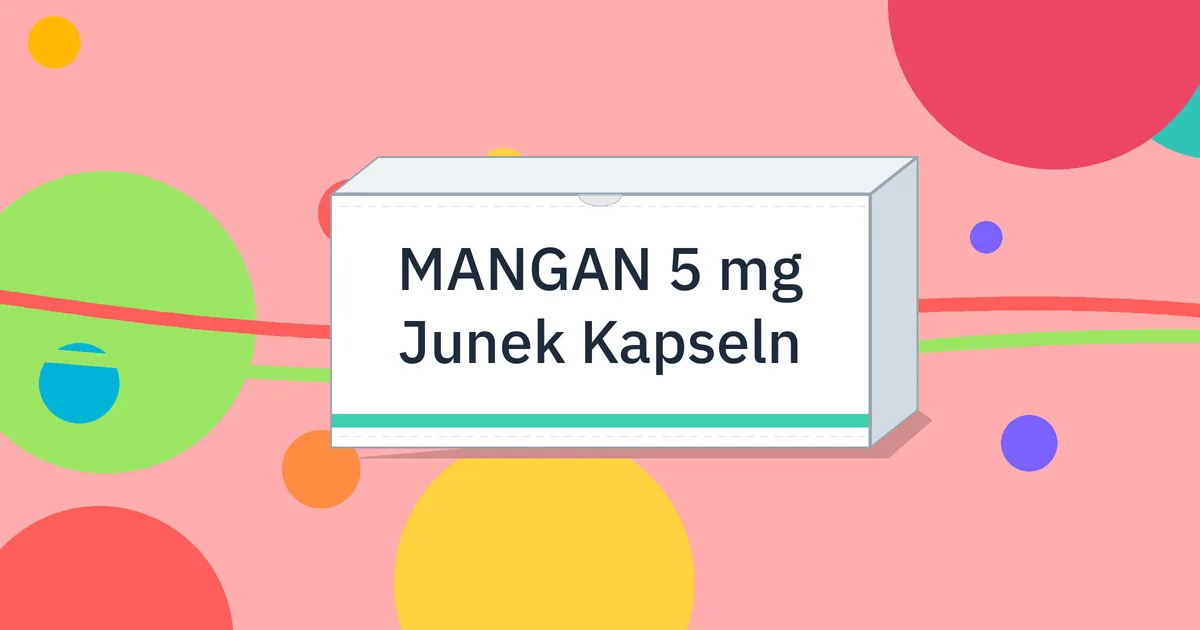 Symbolbild: Packung mit der Aufschrift MANGAN 5 mg Junek Kapseln (PZN 10062798) – Verfügbarkeit und Bezug in Apotheken in Frankfurt am Main