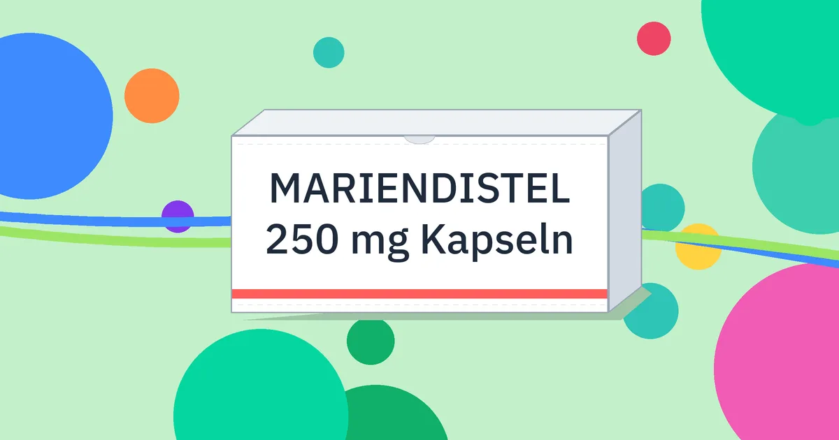 Symbolbild: Packung mit der Aufschrift MARIENDISTEL 250 mg Kapseln (PZN 20283603) – Verfügbarkeit und Bezug in Apotheken in Frankfurt am Main