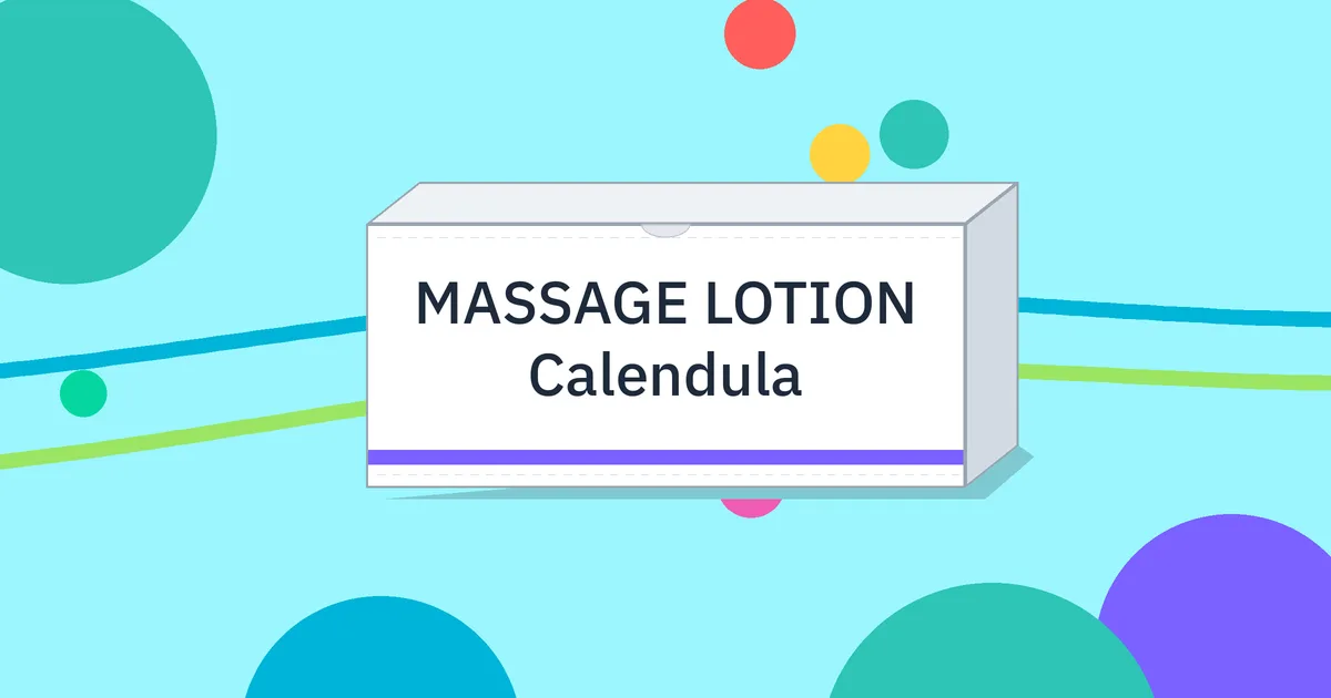 Symbolbild: Packung mit der Aufschrift MASSAGE LOTION Calendula (PZN 20858972) – Verfügbarkeit und Bezug in Apotheken in Frankfurt am Main