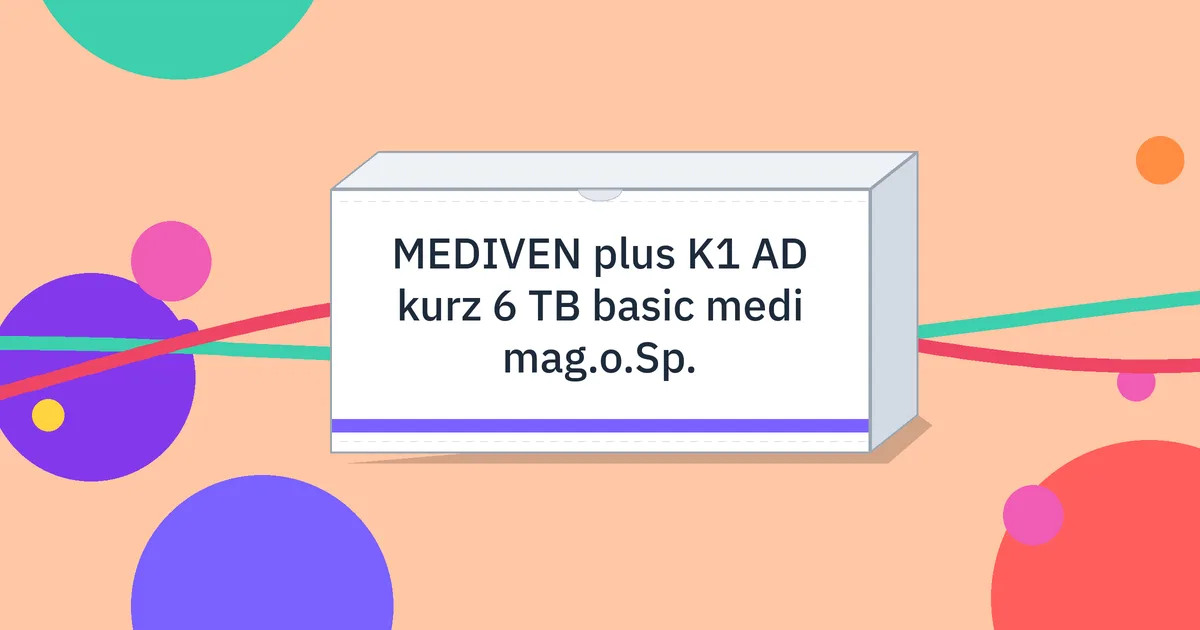 Symbolbild: Packung mit der Aufschrift MEDIVEN plus K1 AD kurz 6 TB basic medi mag.o.Sp. (PZN 15045729) – Verfügbarkeit und Bezug in Apotheken in Frankfurt am Main