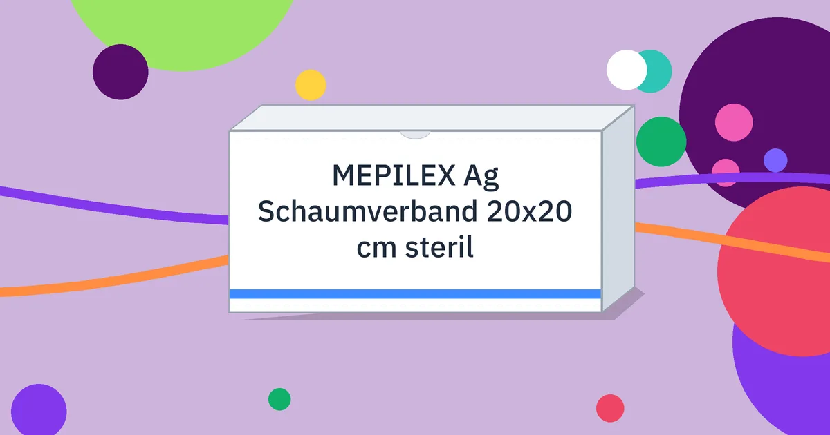 Symbolbild: Packung mit der Aufschrift MEPILEX Ag Schaumverband 20x20 cm steril (PZN 11152121) – Verfügbarkeit und Bezug in Apotheken in Frankfurt am Main