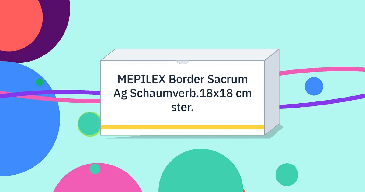 Symbolbild: Packung mit der Aufschrift MEPILEX Border Sacrum Ag Schaumverb.18x18 cm ster. (PZN 15403241) – Verfügbarkeit und Bezug in Apotheken in Frankfurt am Main