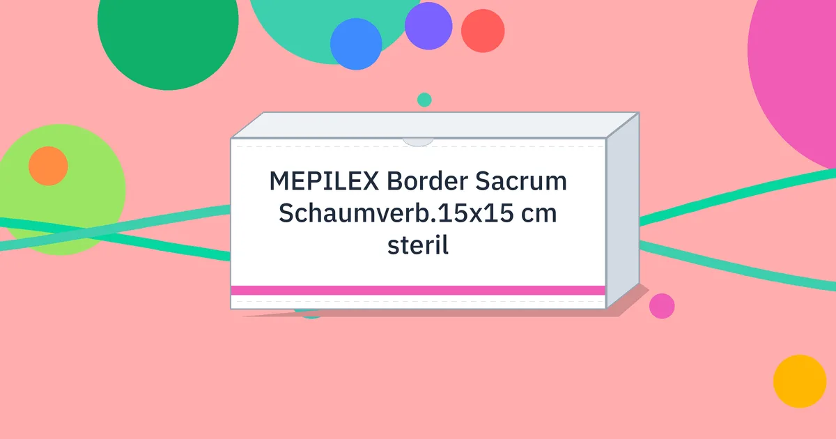 Symbolbild: Packung mit der Aufschrift MEPILEX Border Sacrum Schaumverb.15x15 cm steril (PZN 17311744) – Verfügbarkeit und Bezug in Apotheken in Frankfurt am Main