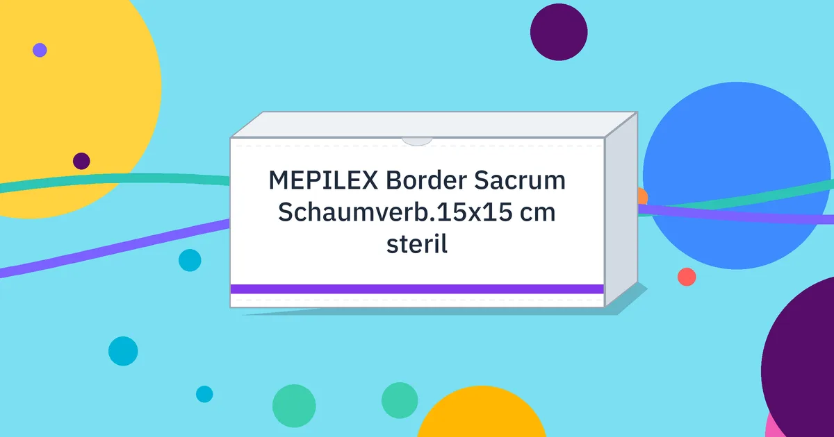 Symbolbild: Packung mit der Aufschrift MEPILEX Border Sacrum Schaumverb.15x15 cm steril (PZN 18395766) – Verfügbarkeit und Bezug in Apotheken in Frankfurt am Main