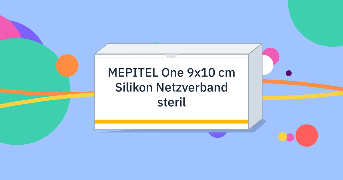 Symbolbild: Packung mit der Aufschrift MEPITEL One 9x10 cm Silikon Netzverband steril (PZN 19078080) – Verfügbarkeit und Bezug in Apotheken in Frankfurt am Main