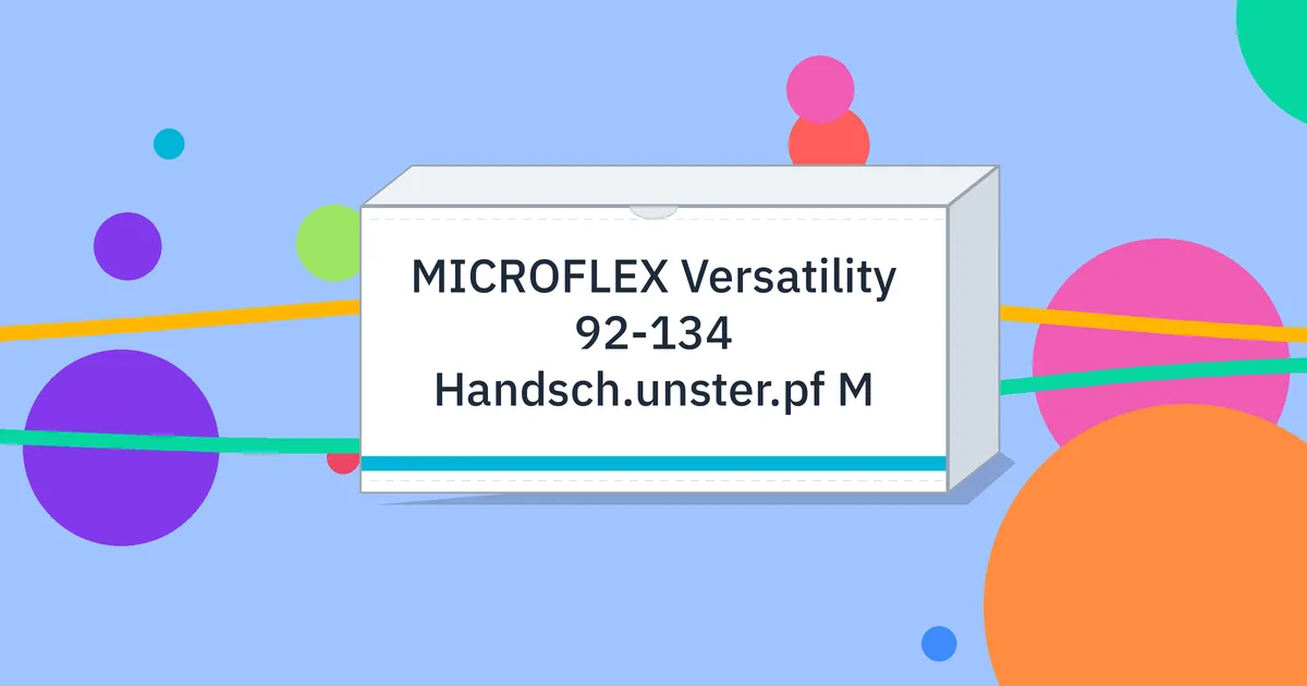 Symbolbild: Packung mit der Aufschrift MICROFLEX Versatility 92-134 Handsch.unster.pf M (PZN 18387809) – Verfügbarkeit und Bezug in Apotheken in Frankfurt am Main
