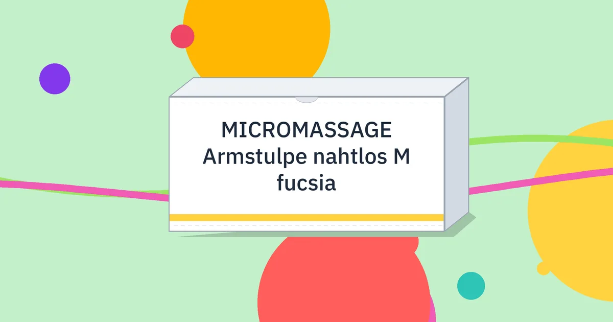 Symbolbild: Packung mit der Aufschrift MICROMASSAGE Armstulpe nahtlos M fucsia (PZN 16193001) – Verfügbarkeit und Bezug in Apotheken in Frankfurt am Main