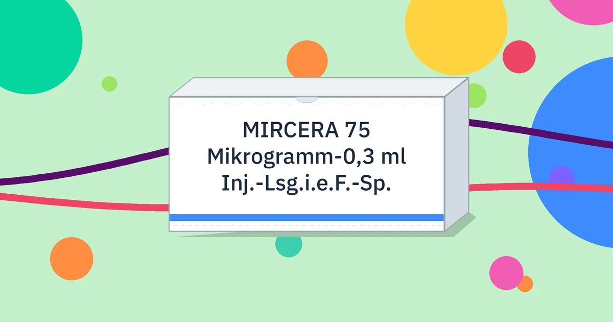 Symbolbild: Packung mit der Aufschrift MIRCERA 75 Mikrogramm-0,3 ml Inj.-Lsg.i.e.F.-Sp. (PZN 05379323) – Verfügbarkeit und Bezug in Apotheken in Frankfurt am Main