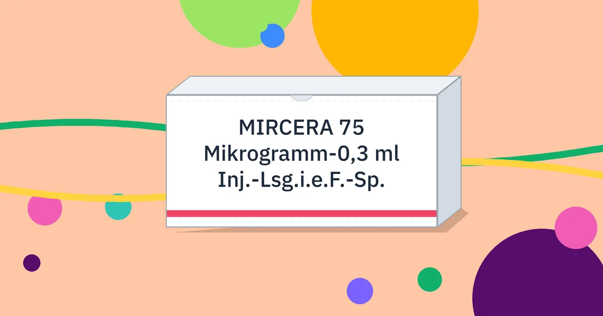 Symbolbild: Packung mit der Aufschrift MIRCERA 75 Mikrogramm-0,3 ml Inj.-Lsg.i.e.F.-Sp. (PZN 11523184) – Verfügbarkeit und Bezug in Apotheken in Frankfurt am Main