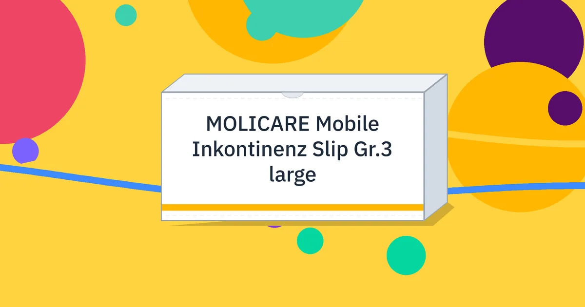 Symbolbild: Packung mit der Aufschrift MOLICARE Mobile Inkontinenz Slip Gr.3 large (PZN 10792663) – Verfügbarkeit und Bezug in Apotheken in Frankfurt am Main