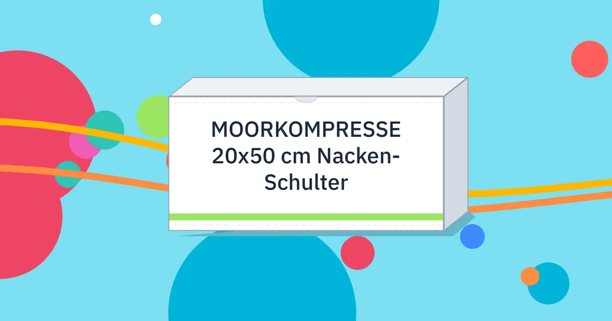 Symbolbild: Packung mit der Aufschrift MOORKOMPRESSE 20x50 cm Nacken-Schulter (PZN 11485331) – Verfügbarkeit und Bezug in Apotheken in Frankfurt am Main