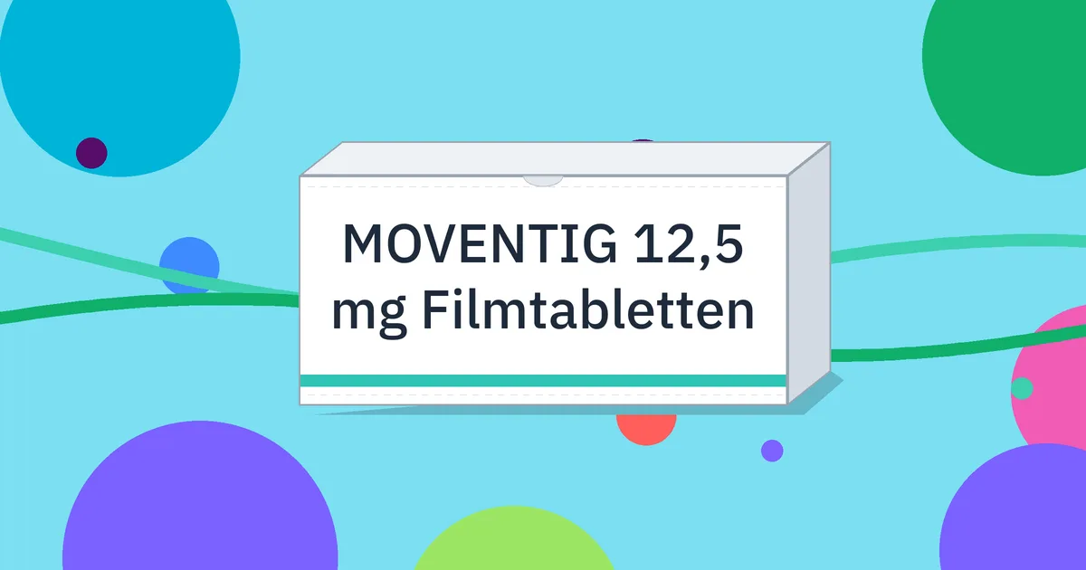Symbolbild: Packung mit der Aufschrift MOVENTIG 12,5 mg Filmtabletten (PZN 00114672) – Verfügbarkeit und Bezug in Apotheken in Frankfurt am Main