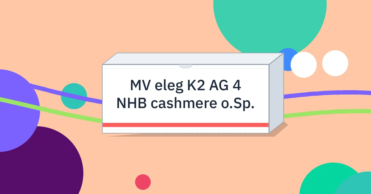 Symbolbild: Packung mit der Aufschrift MV eleg K2 AG 4 NHB cashmere o.Sp. (PZN 15729899) – Verfügbarkeit und Bezug in Apotheken in Frankfurt am Main