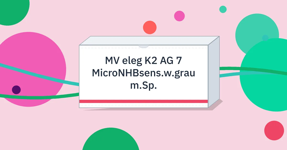 Symbolbild: Packung mit der Aufschrift MV eleg K2 AG 7 MicroNHBsens.w.grau m.Sp. (PZN 18930797) – Verfügbarkeit und Bezug in Apotheken in Frankfurt am Main