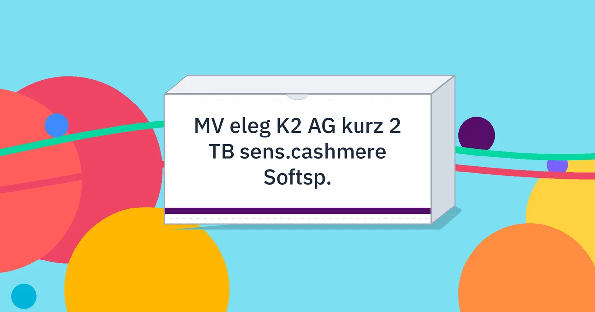 Symbolbild: Packung mit der Aufschrift MV eleg K2 AG kurz 2 TB sens.cashmere Softsp. (PZN 14674216) – Verfügbarkeit und Bezug in Apotheken in Frankfurt am Main
