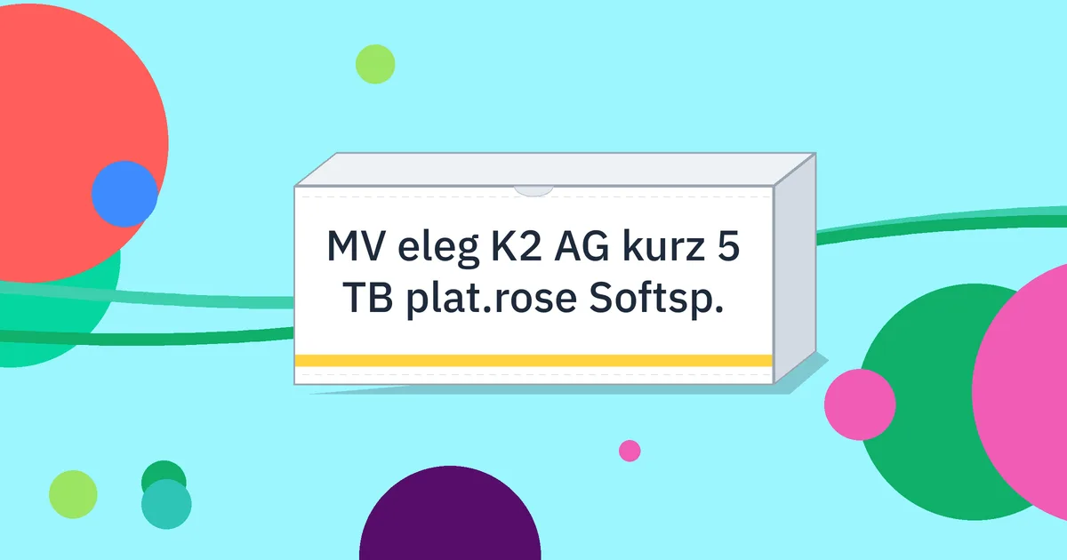 Symbolbild: Packung mit der Aufschrift MV eleg K2 AG kurz 5 TB plat.rose Softsp. (PZN 14696525) – Verfügbarkeit und Bezug in Apotheken in Frankfurt am Main
