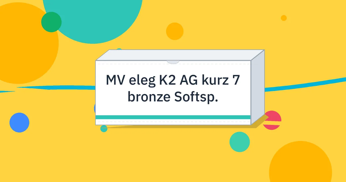 Symbolbild: Packung mit der Aufschrift MV eleg K2 AG kurz 7 bronze Softsp. (PZN 14717434) – Verfügbarkeit und Bezug in Apotheken in Frankfurt am Main