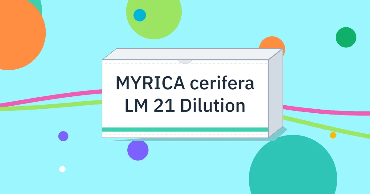 Symbolbild: Packung mit der Aufschrift MYRICA cerifera LM 21 Dilution (PZN 12957246) – Verfügbarkeit und Bezug in Apotheken in Frankfurt am Main