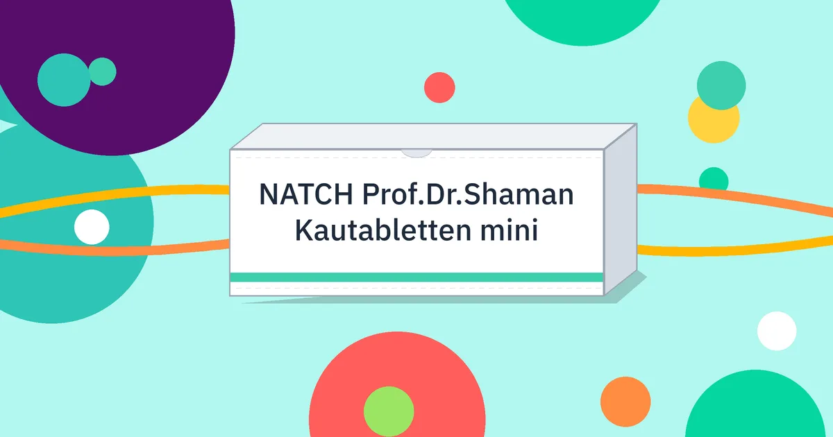 Symbolbild: Packung mit der Aufschrift NATCH Prof.Dr.Shaman Kautabletten mini (PZN 20206927) – Verfügbarkeit und Bezug in Apotheken in Frankfurt am Main